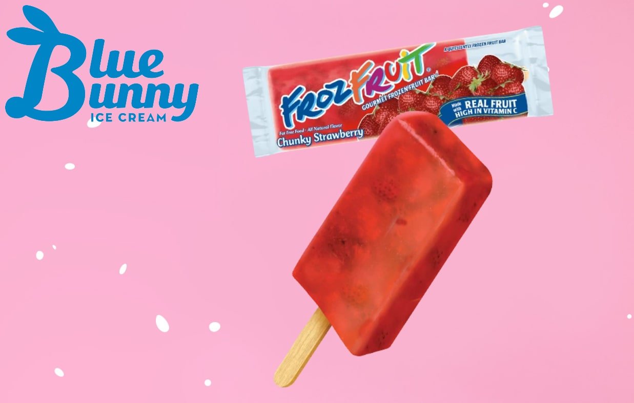 Blue Bunny Frozfruit Chunky Strawberry Super Star Ice Cream